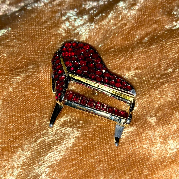 Jewelry | Vintage Red Rhinestone Piano Pin | Poshmark